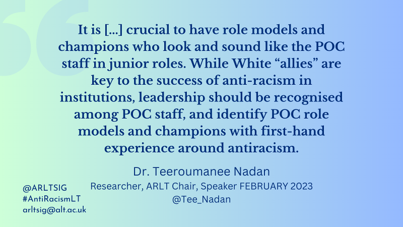 Notes from ARLT SIG 23rd Feb 2023 meeting – Creating visibility for PoC ...